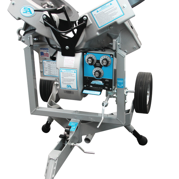 Sports Attack Hack Attack Softball Pitching Machine with Three-Wheel P ...